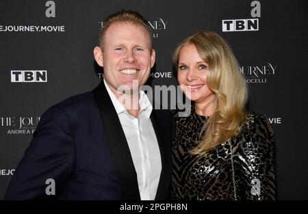Andrew Giuliani, left, and wife Živilė Rezgytė attend the premiere "The ...