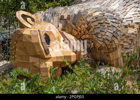 Giant wooden troll sculpture by Danish artist Thomas Dambo at the ...