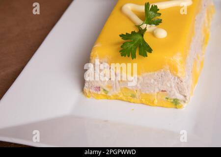Causa chicken meat peruvian cuisine traditional comfort food Stock ...