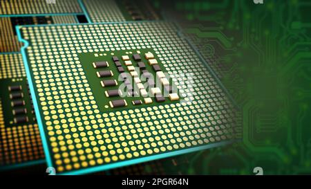 Stack of modern CPUs. 3D illustration Stock Photo - Alamy