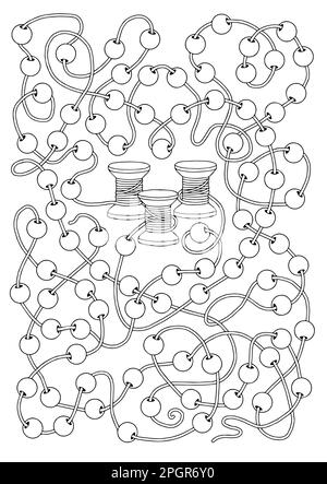 Labyrinth game for children, untangle the thread Stock Vector Image ...