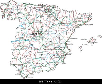 High detailed Spain road map with labeling Stock Vector Image & Art - Alamy