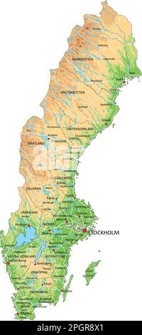 sweden physical map