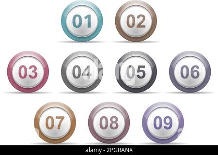 Set of circles with numbers, vector eps10 illustration Stock Vector ...