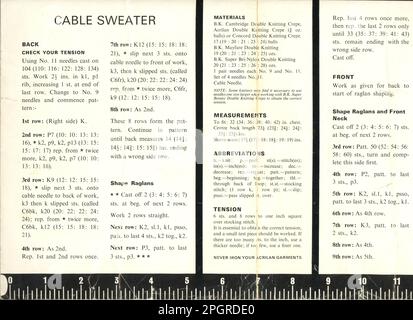 Original example of Patons retro knitting pattern from the late 1970's ...