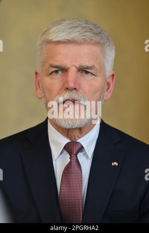 Czech President Petr Pavel (not pictured) presented the highest state ...