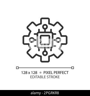 STEM in technology pixel perfect white linear icon for dark theme Stock Vector Image & Art - Alamy