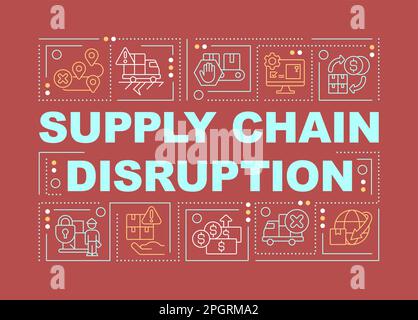 Supply chain disruption word concepts yellow banner Stock Vector Image ...