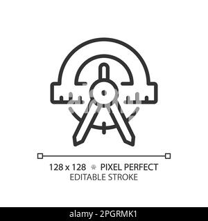 STEM in geometry pixel perfect white linear icon for dark theme Stock Vector Image & Art - Alamy