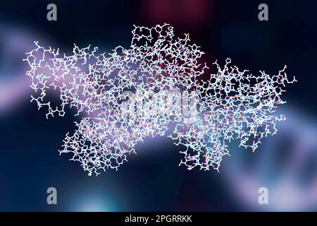 Anthrax toxin lethal factor. 3D cartoon and Gaussian surface models ...