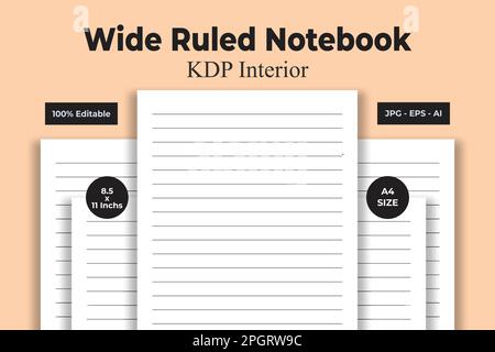 Wide line notebook pages, Paper grid background vector eps10 Stock ...