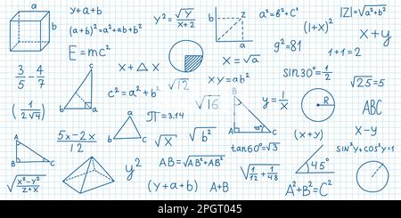 Hand drawn math symbols icon in flat style. Mathematics formula vector illustration on isolated ...
