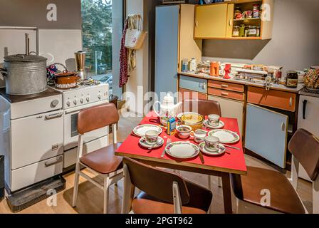 Typical DDR kitchen furnishing in the DDR Museum in Dresden, Saxony ...