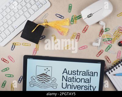 In this photo illustration, the logo of Australian logistics company ...