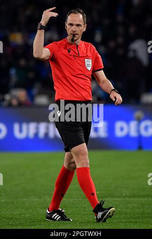The referee Srdjan Jovanovic during the EURO 2024 qualifying football ...