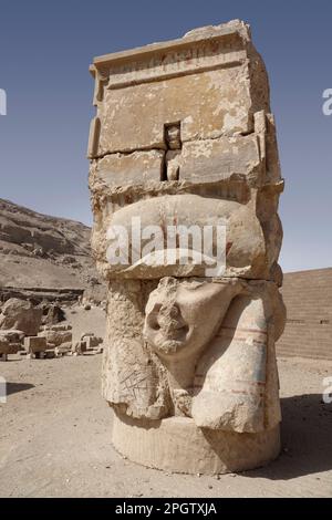 The head of the goddess Hathor in the Temple of Hathor and Nefertari at ...