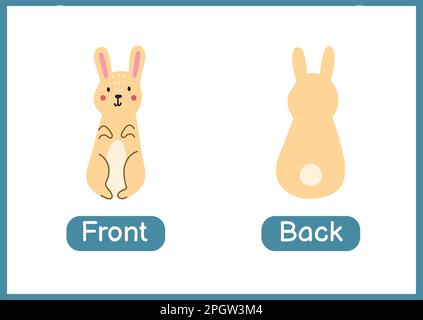Opposite adjectives words with back and front illustration Stock Vector ...
