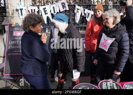 Hunger striking mothers, (left to right) Anna Palmer, Grace Thompson ...