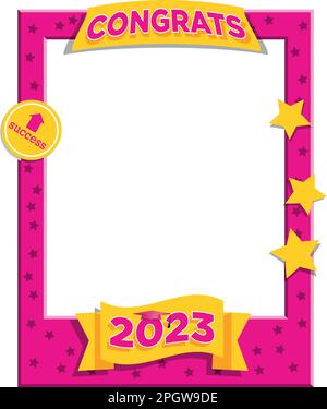 Class of 2023 photo booth frame graduation cap isolated on white ...