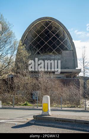 The derelict boiler house in Brynmawr, Wales, all that remains of the ...