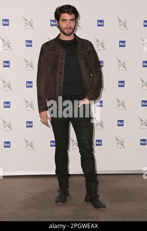 Marco Rossetti attends the photocall of Rai fiction "Black out vite ...