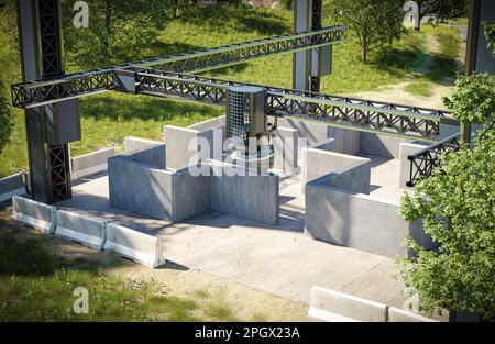 3d printing building with concrete. New technology house building using ...