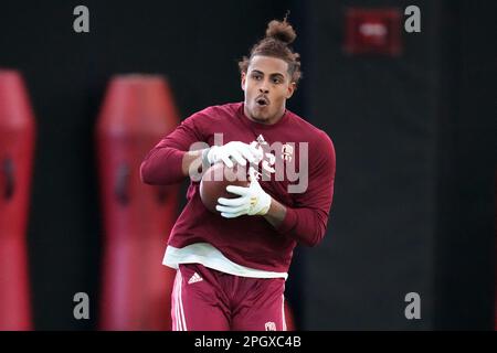 Former Boston College Eagles tight end Isaiah Miranda during a football ...