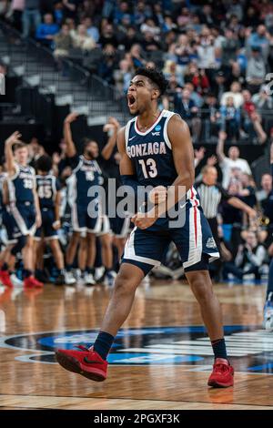 Gonzaga guard Malachi Smith (13) grabs a rebound next to Chicago State ...
