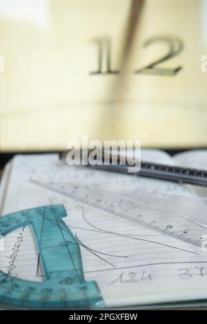 drawing and data calculation done by hand Stock Photo - Alamy