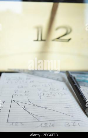 drawing and data calculation done by hand Stock Photo - Alamy