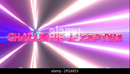 Image of challenge accepted text on multi coloured background Stock ...