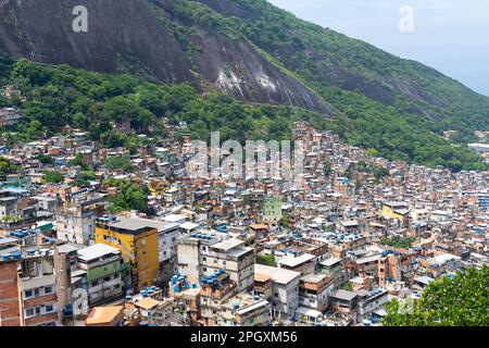 Rocinha, the largest hill favela in Rio de Janeiro, Brazil, is located ...