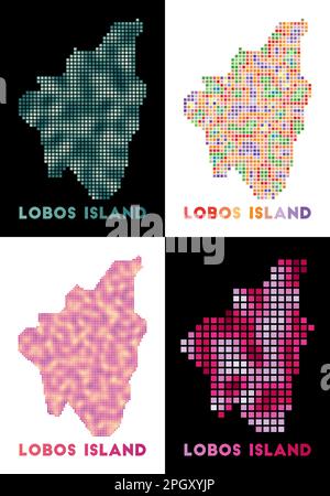 Lobos Island map. Map of Lobos Island in dotted style. Borders of the ...