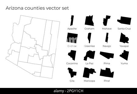 Arizona map collection. Borders of Arizona for your infographic ...