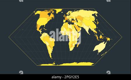 World Map. Eckert II projection. Futuristic world illustration for your ...