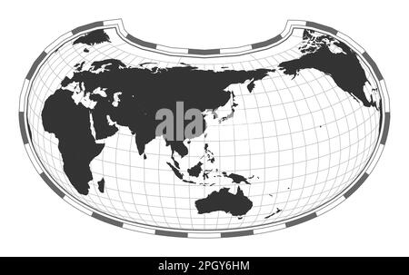 Vector world map. Armadillo projection. Plain world geographical map ...