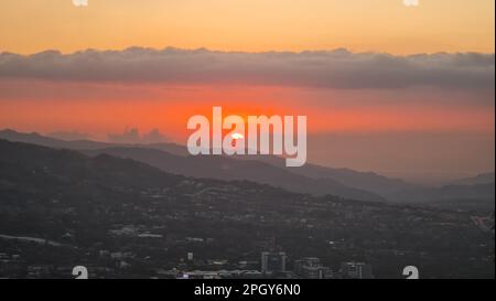 Sunset over the mountains of Santa Ana, Costa Rica Stock Photo - Alamy