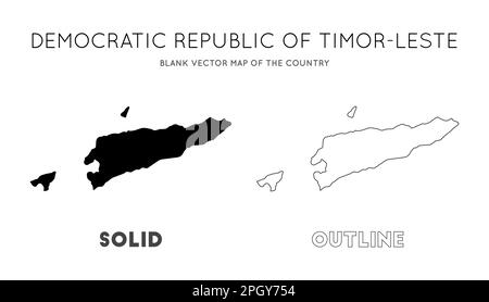 Timor-Leste map. Blank vector map of the country with regions. Borders ...