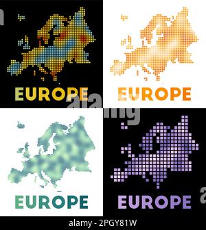 Europe map. Map of Europe in dotted style. Borders of the continent ...