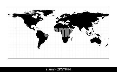 Map of the World. Equirectangular (plate carree) projection. Futuristic ...