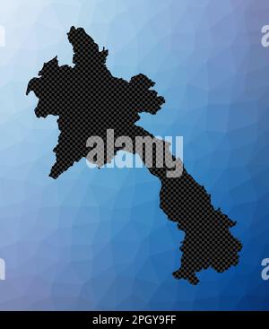 Map of Laos. Low poly illustration of the country. Purple geometric ...