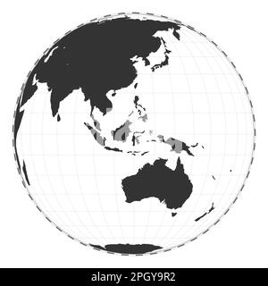 Vector world map. Orthographic projection. Plain world geographical map ...