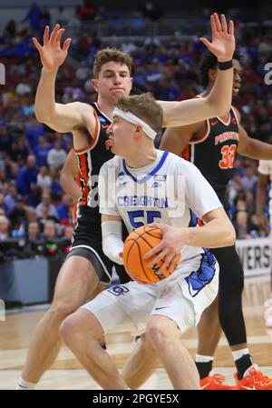 LOUISVILLE, KY - MARCH 24: Creighton Bluejays guard Baylor Scheierman ...