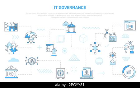 it governance technology concept with icon set template banner and ...
