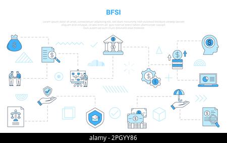 bfsi banking financial services and insurance concept with icon set ...