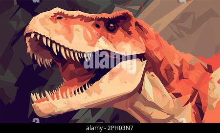 Dinosaur illustration. Angry scary giganotosaurus vector drawing ...