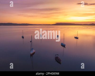 Sunrise over Brisbane Water at Couche Park, Koolewong on the Central ...