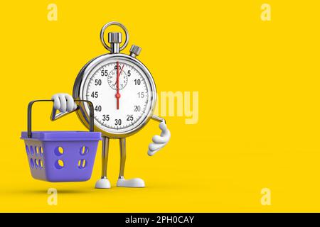 Modern Stopwatch Cartoon Person Character Mascot with Magnifying Glass ...