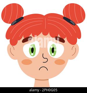 Disappointed Teenage Girl Cartoon Character illustration Stock Vector ...