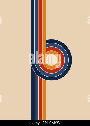 Retro stripes letter P. Vintage 70s colorful lines background. Old ...